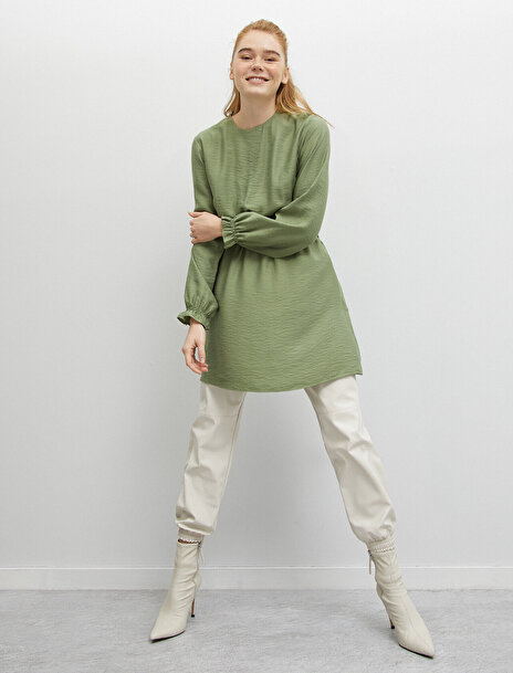 Koton Kadın Bisiklet Yaka Bilek Detaylı Tunik