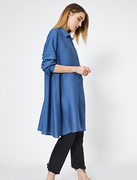 Koton Kadın Klasik Yaka Uzun Kollu Düğme Detaylı Tunic Koton Kadın Klasik Yaka Uzun Kollu Düğme Detaylı Tunic
