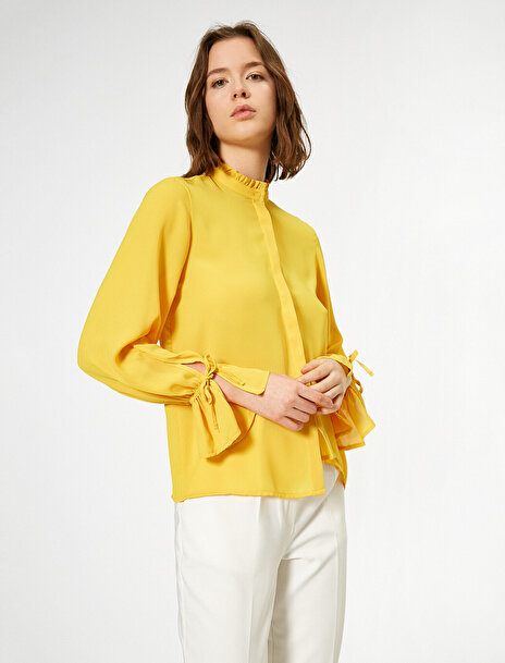 Koton Kadın Yüksek Yaka Gömlek Koton Kadın Yüksek Yaka Gömlek