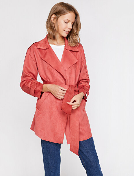 Koton Kadın Süet Görünümlü Trençkot