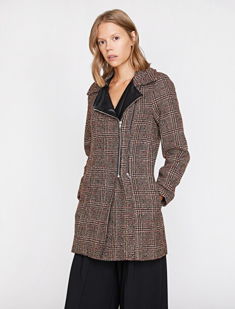 Koton Kadın Fermuar Detaylı Kaban