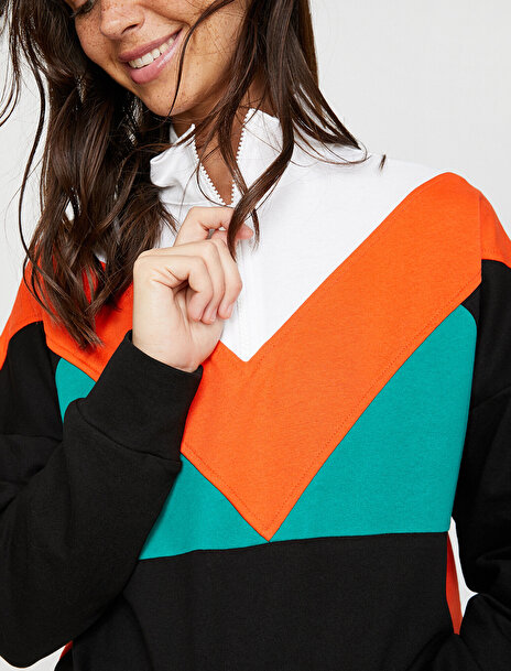 Koton Kadın Çizgili Sweatshirt