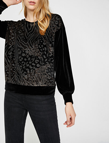 Koton Kadın Leopar Desenli Sweatshirt