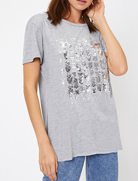 Koton Kadın Pul Detaylı T-Shirt