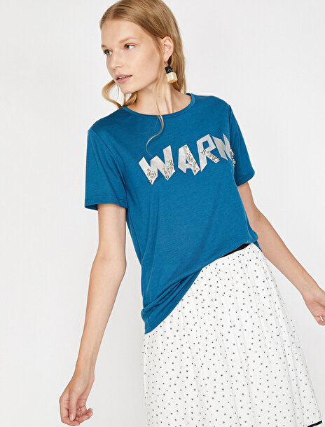 Koton Kadın Boncuk Detaylı T-Shirt