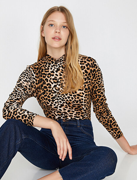 Koton Kadın Leopar Desenli T-Shirt