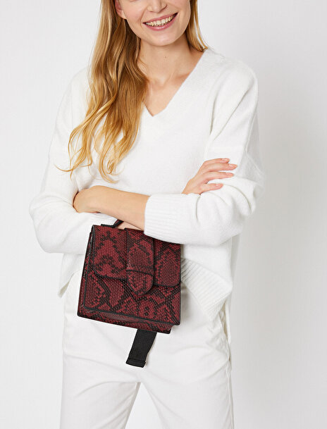 Koton Kadın Yılan Derisi Desenli Omuz Çantası