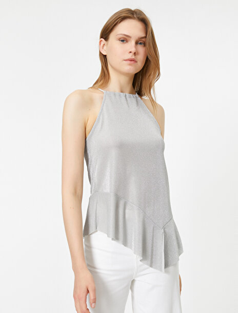 Koton Kadın Askılı Kolsuz Fırfır Detaylı Bluz