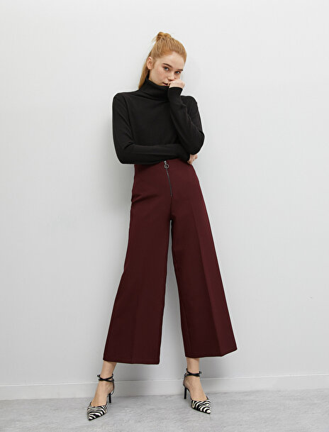 Koton Kadın Fermuar Detaylı Pantolon Koton Kadın Fermuar Detaylı Pantolon