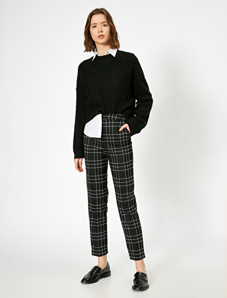 Koton Kadın Kareli Pantolon