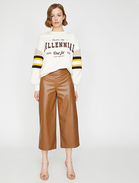 Koton Kadın Deri Görünümlü Pantolon