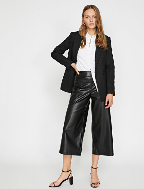 Koton Kadın Deri Görünümlü Pantolon