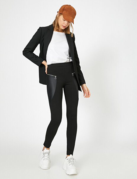 Koton Kadın Fermuar Detaylı Tayt