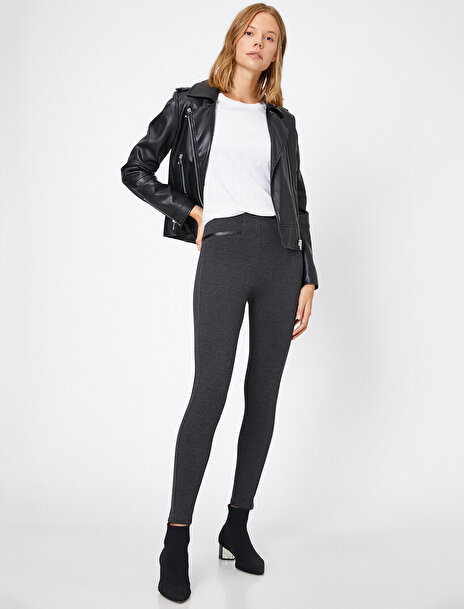 Koton Kadın Deri Detaylı Tayt