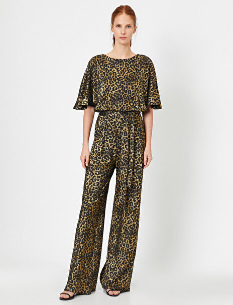 Koton Kadın Leopar Desenli Tulum