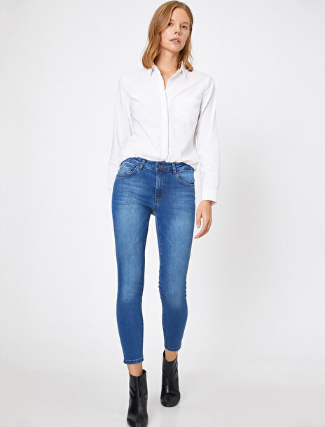 Koton Ole Genç Kız Push Up Jean - Normal Bel Toparlayıcı Dar Kesim Dar Paça Pantolon