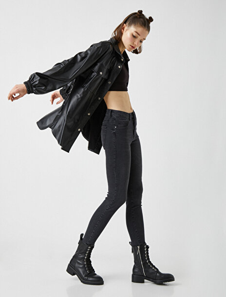 Koton Ole Genç Kız Kate Jean - Normal Bel Dar Kesim Dar Paça Pantolon