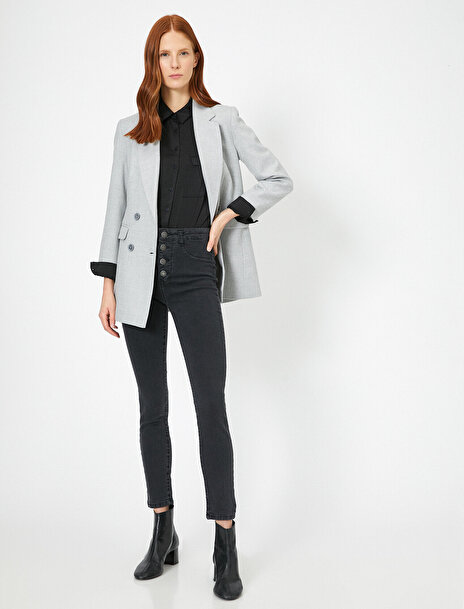 Koton Kadın Carmen Jean - Yüksek Bel Dar Kesim Dar Paça Pantolon