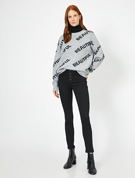 Koton Kadın Carmen Jean - Yüksek Bel Dar Kesim Dar Paça Pantolon