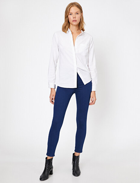 Koton Ole Genç Kız Carmen Jean - Yüksek Bel Dar Kesim Dar Paça Pantolon