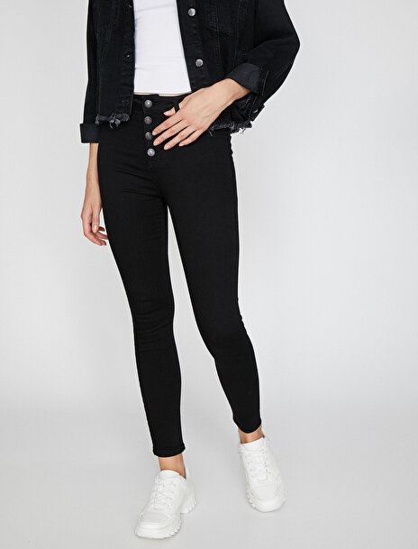 Koton Kadın Carmen Jean - Yüksek Bel Dar Kesim Dar Paça Pantolon