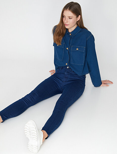 Koton Kadın Carmen Jean - Yüksek Bel Dar Kesim Dar Paça Pantolon