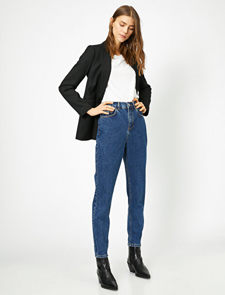 Koton Kadın Mom Jean - Yüksek Bel Rahat Kesim Dar Paça Pantolon