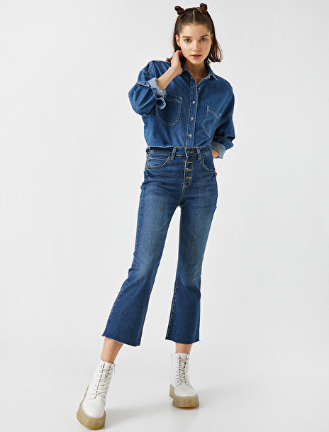 Koton Kadın Victoria Jean - İspanyol Paça Pantolon