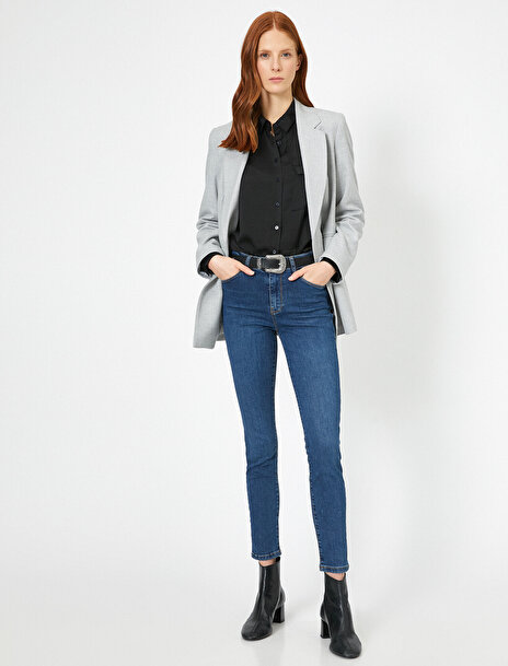 Koton Kadın Carmen Jean - Yüksek Bel Dar Kesim Dar Paça Pantolon