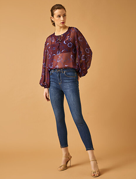 Koton Ole Genç Kız Carmen Jean - Yüksek Bel Dar Kesim Dar Paça Pantolon