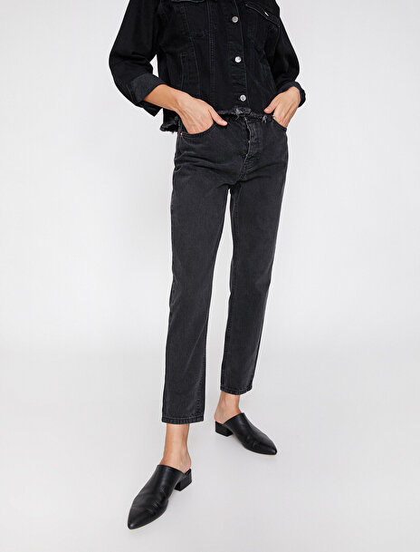 Koton Kadın Boyfriend Jean - Rahat Kesim Düz Paça Pantolon