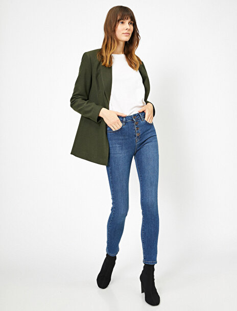 Koton Kadın Carmen Jean - Yüksek Bel Dar Kesim Dar Paça Pantolon