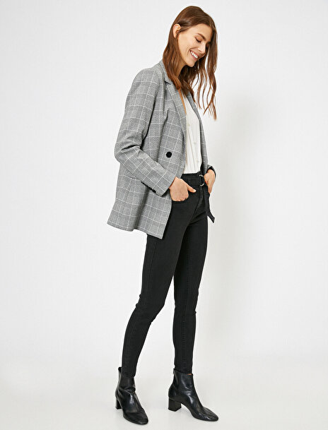 Koton Kadın Carmen Jean - Yüksek Bel Dar Kesim Dar Paça Pantolon