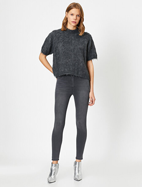 Koton Kadın Carmen Jean - Yüksek Bel Dar Kesim Dar Paça Pantolon