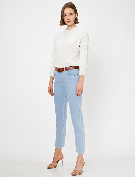 Koton Kadın Eve Slim Jean - Yüksek Bel Normal Kesim Hafif Düz Paça Pantolon Koton Kadın Eve Slim Jean - Yüksek Bel Normal Kesim Hafif Düz Paça Pantolon