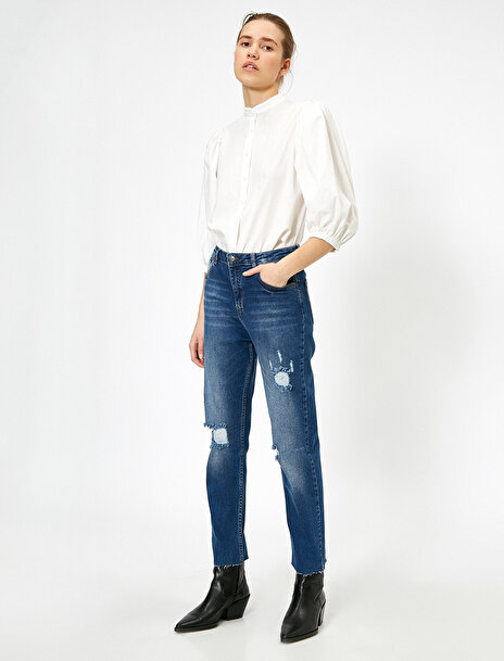 Koton Ole Genç Kız Eve Slim Jean - Yüksek Bel Normal Kesim Hafif Düz Paça Pantolon Koton Ole Genç Kız Eve Slim Jean - Yüksek Bel Normal Kesim Hafif Düz Paça Pantolon