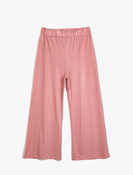 Koton Kadın Yüksek Bel Geniş Paça Krep Pantolon