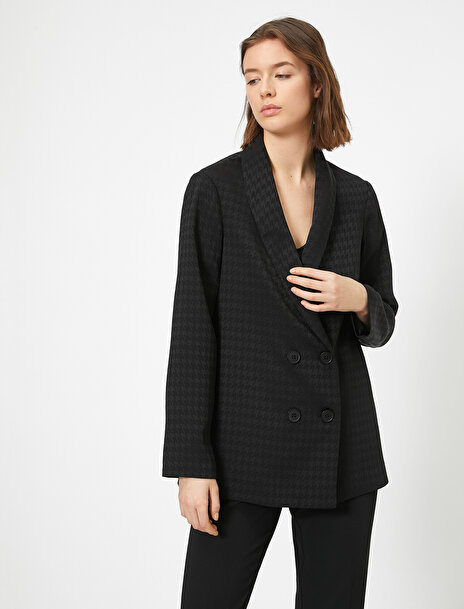 Koton Kadın Düğme Detaylı Kruvaze Blazer Ceket Koton Kadın Düğme Detaylı Kruvaze Blazer Ceket