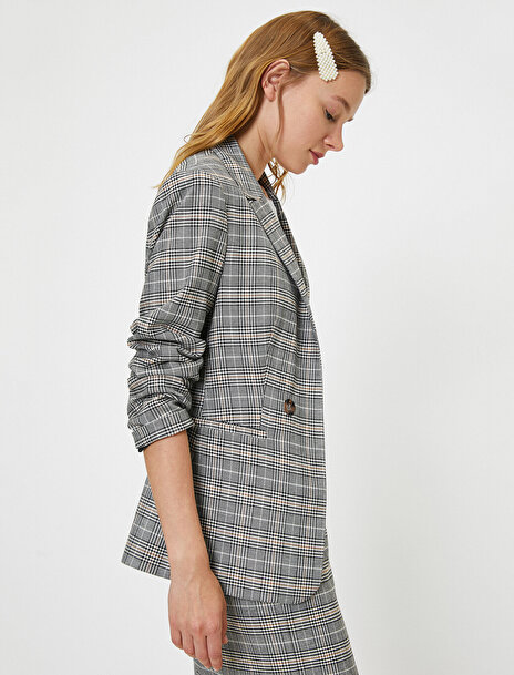 Koton Kadın Kareli Ceket