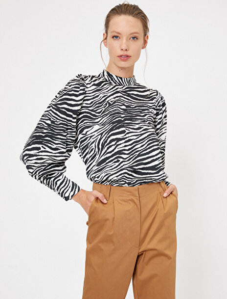 Koton Kadın Zebra Desenli Bluz