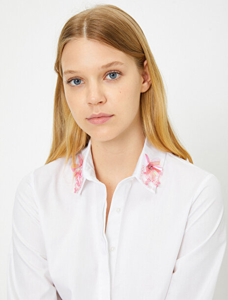 Koton Kadın Boncuk Detaylı Gömlek