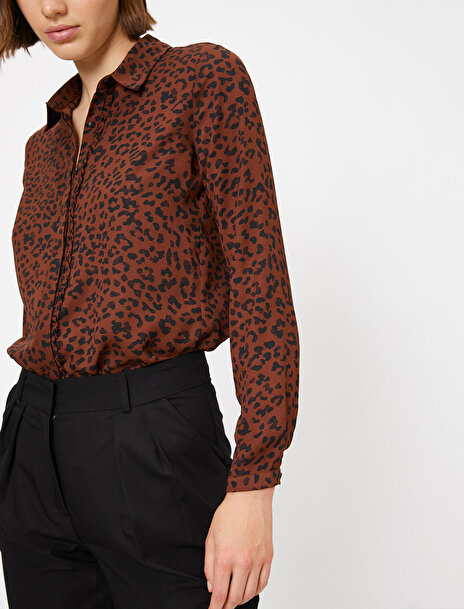 Koton Kadın Leopar Desenli Gömlek