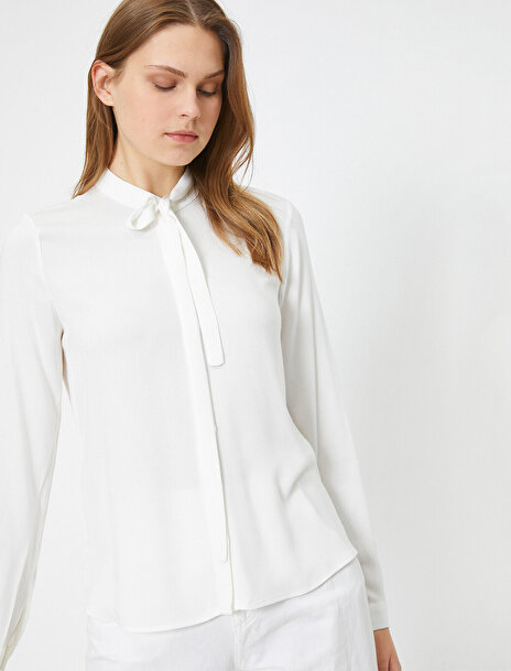 Koton Kadın Fular Yaka Uzun Kollu Bluz