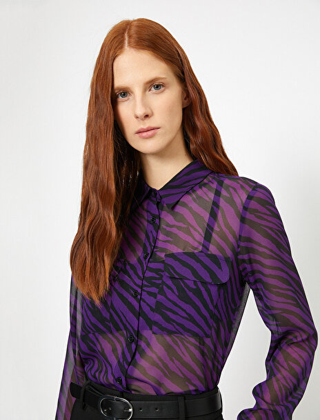 Koton Kadın Zebra Desenli Gömlek