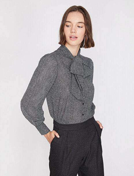 Koton Kadın Fular Yaka Gömlek