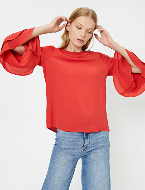 Koton Kadın Kolları Volanlı Bluz