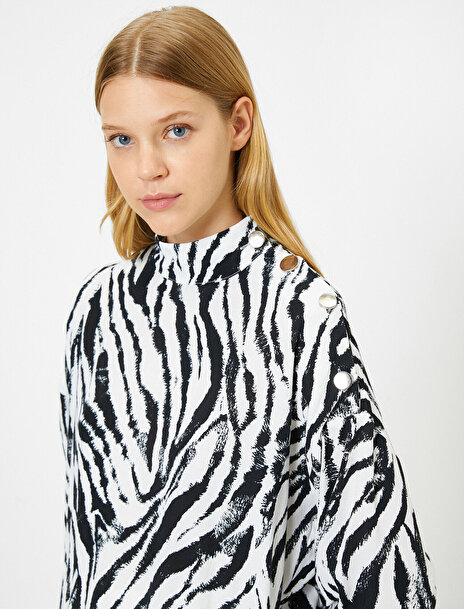 Koton Kadın Zebra Desenli Bluz