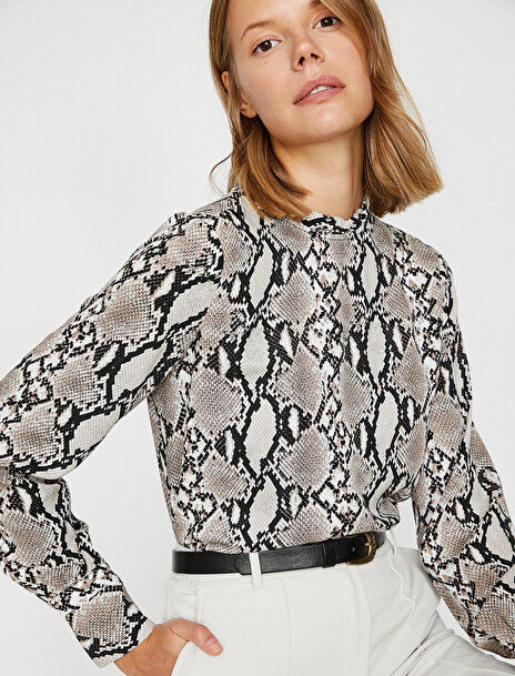 Koton Kadın Yılan Derisi Desenli Bluz