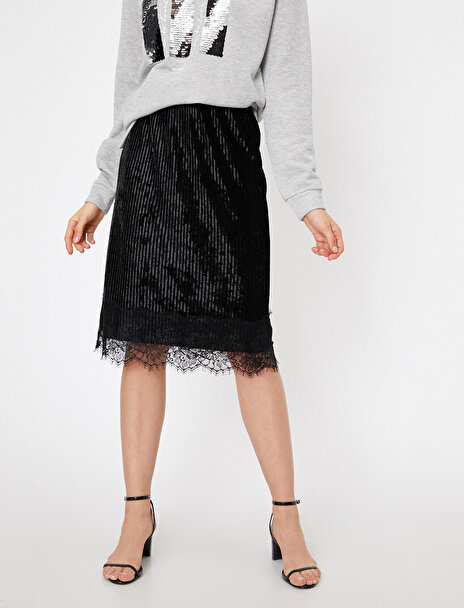 Koton Kadın Dantel Detaylı Etek