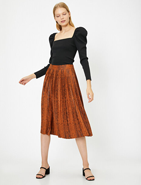 Koton Kadın Yılan Derisi Desenli Etek